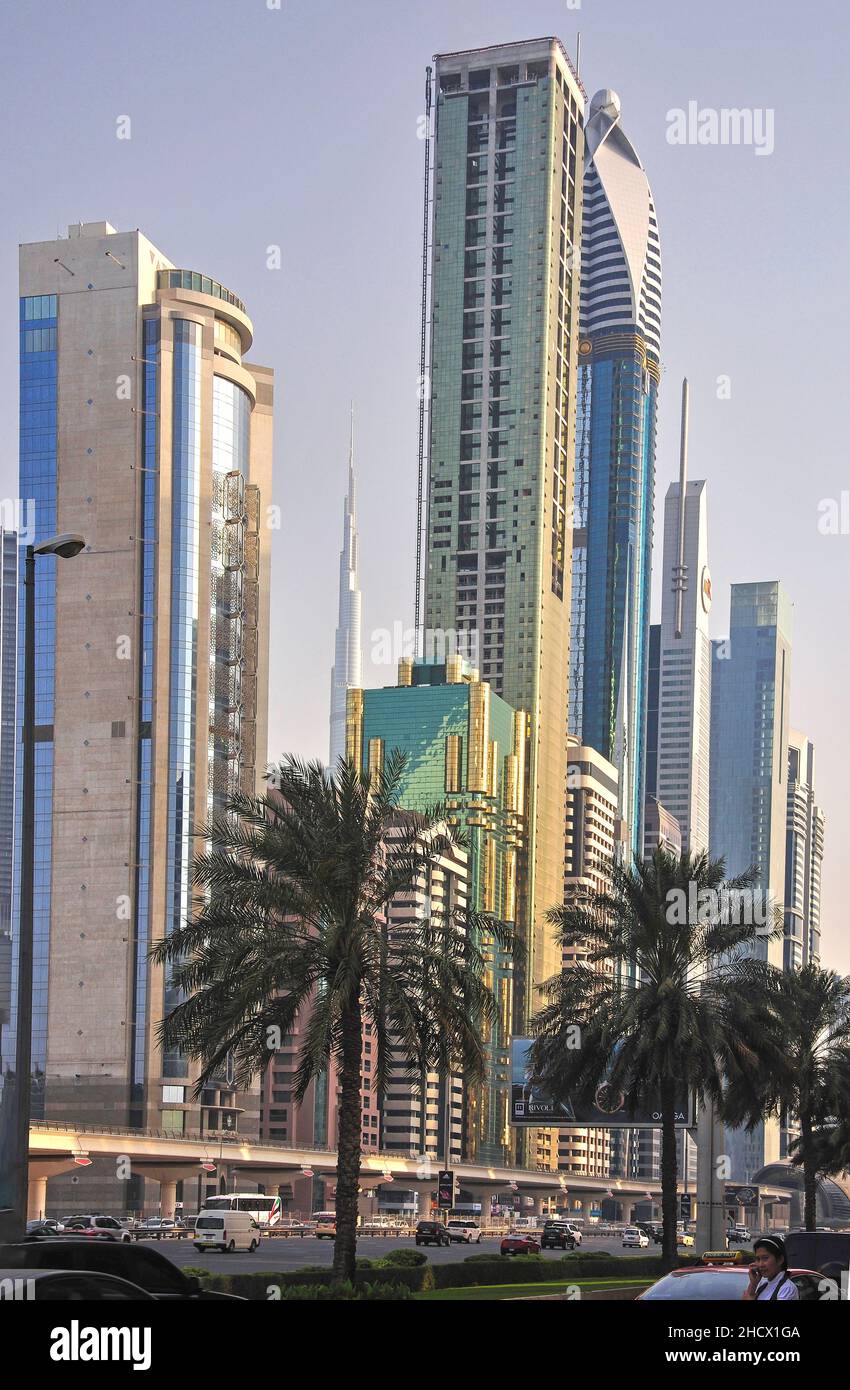 Skyscrapers at sheikh zayed road hi-res stock photography and images ...