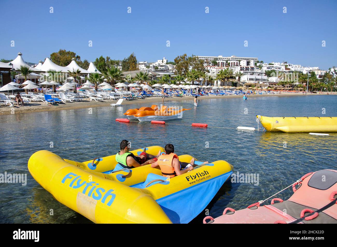 Beach view, Gumbet, Bodrum Peninsula, Mugla Province, Republic of ...