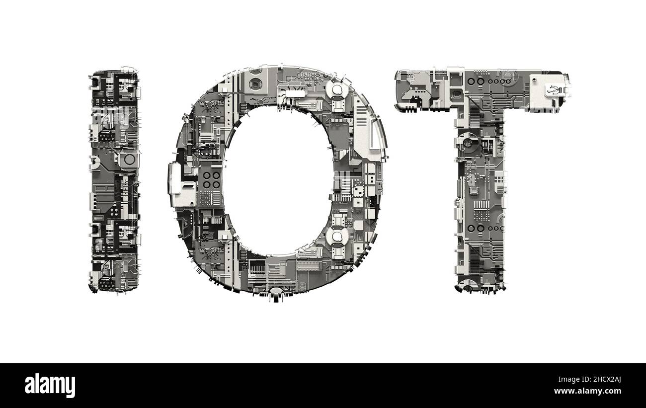 Iot text technogenic metal scrap hi-res stock photography and images ...