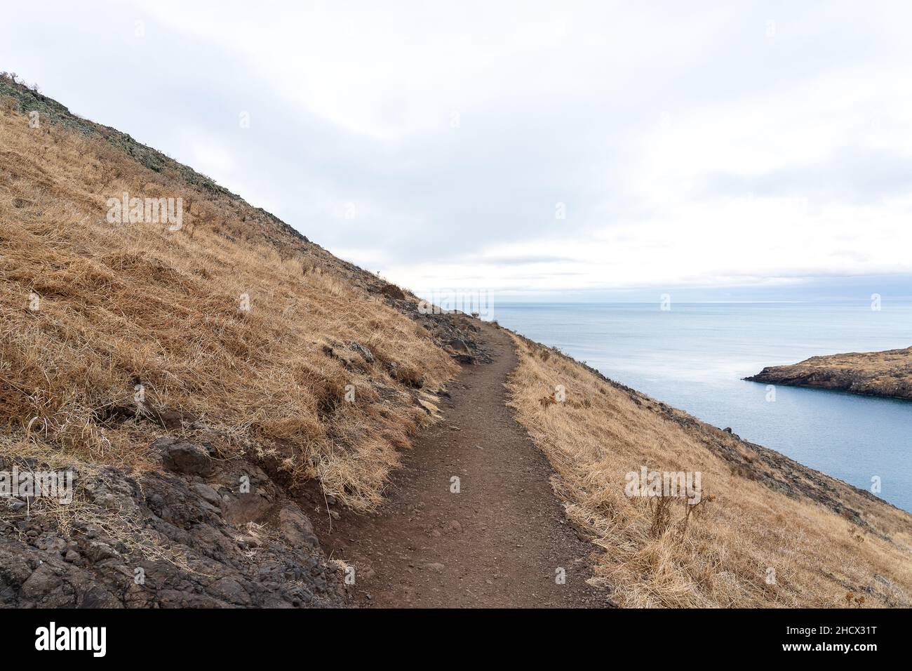 Cliffs at Ponta de Sao Lourenco. Cape is the most eastern point of ...