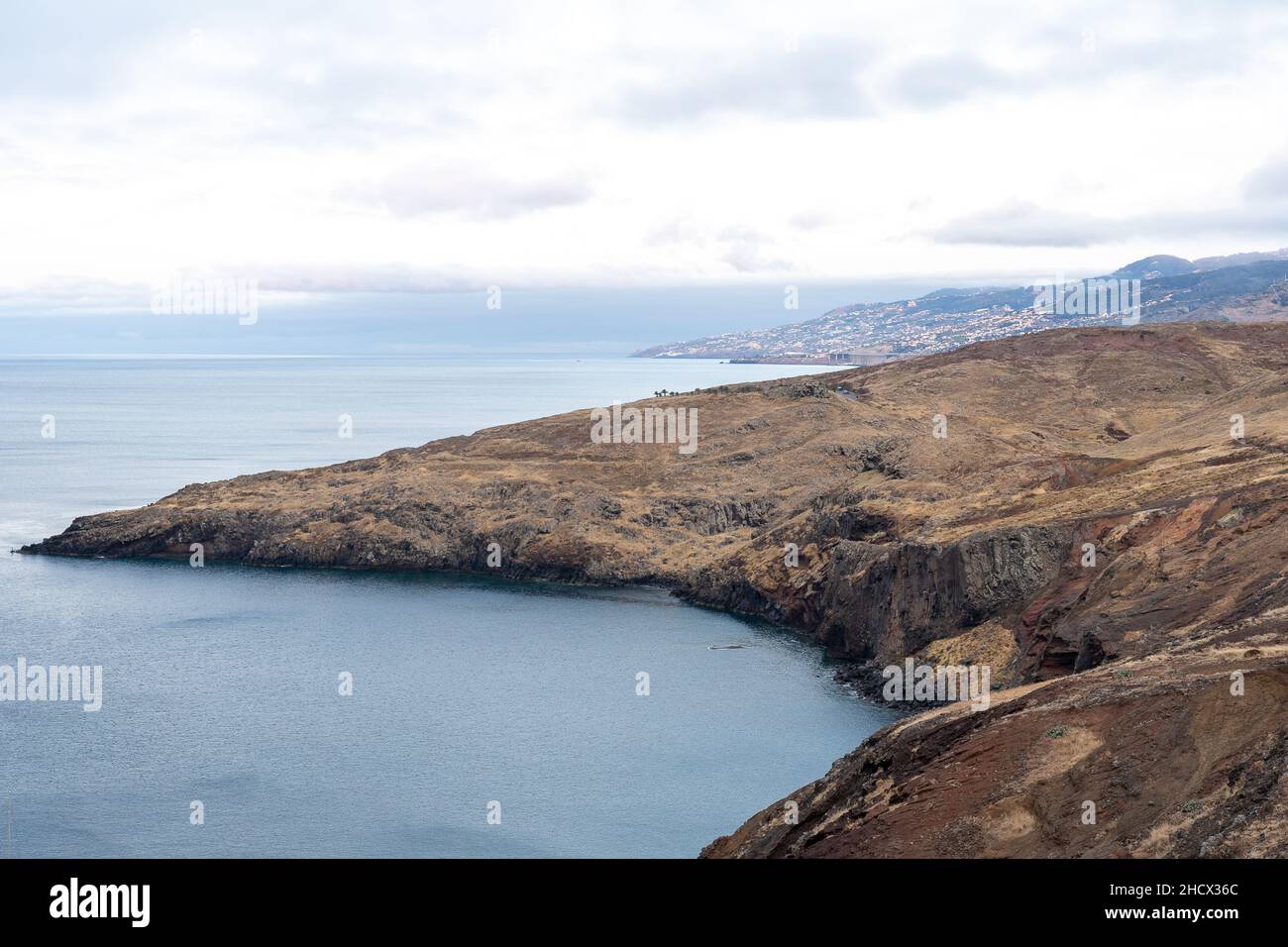 Cliffs at Ponta de Sao Lourenco. Cape is the most eastern point of ...