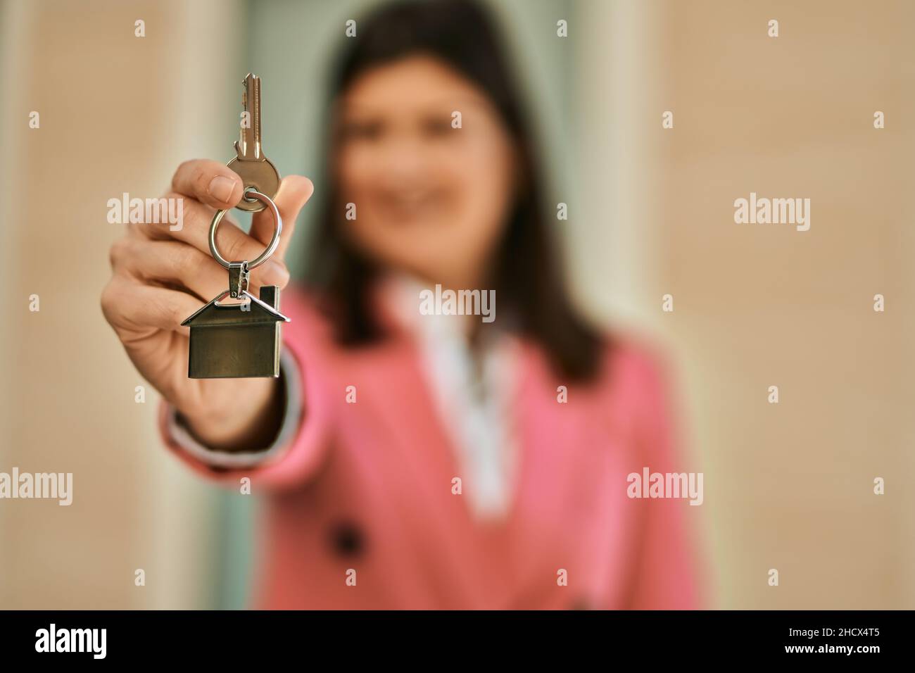 Middle age business woman working as real estate agent. Sales woman ...