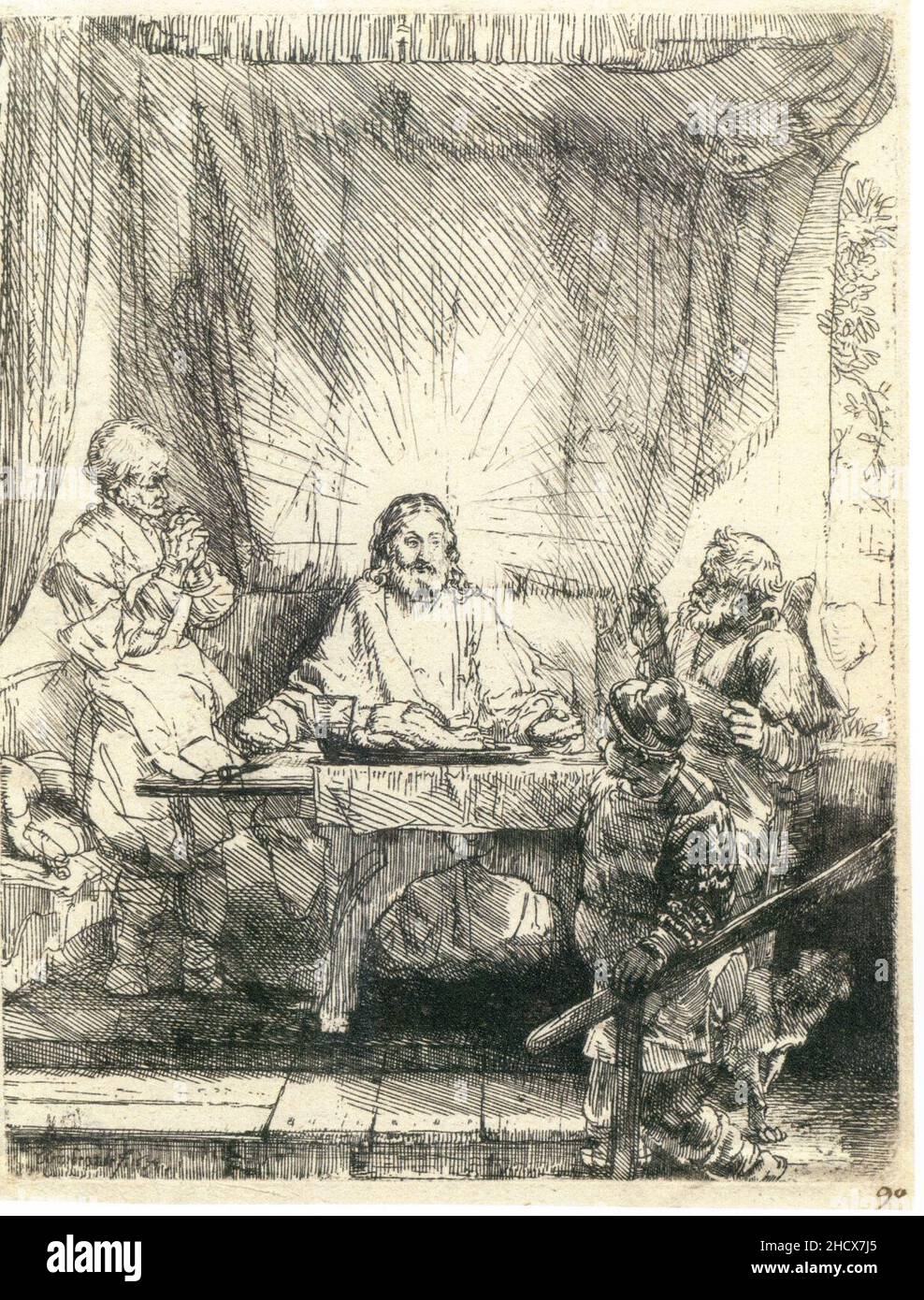 Rembrandt - Christ at Emmaus Stock Photo - Alamy