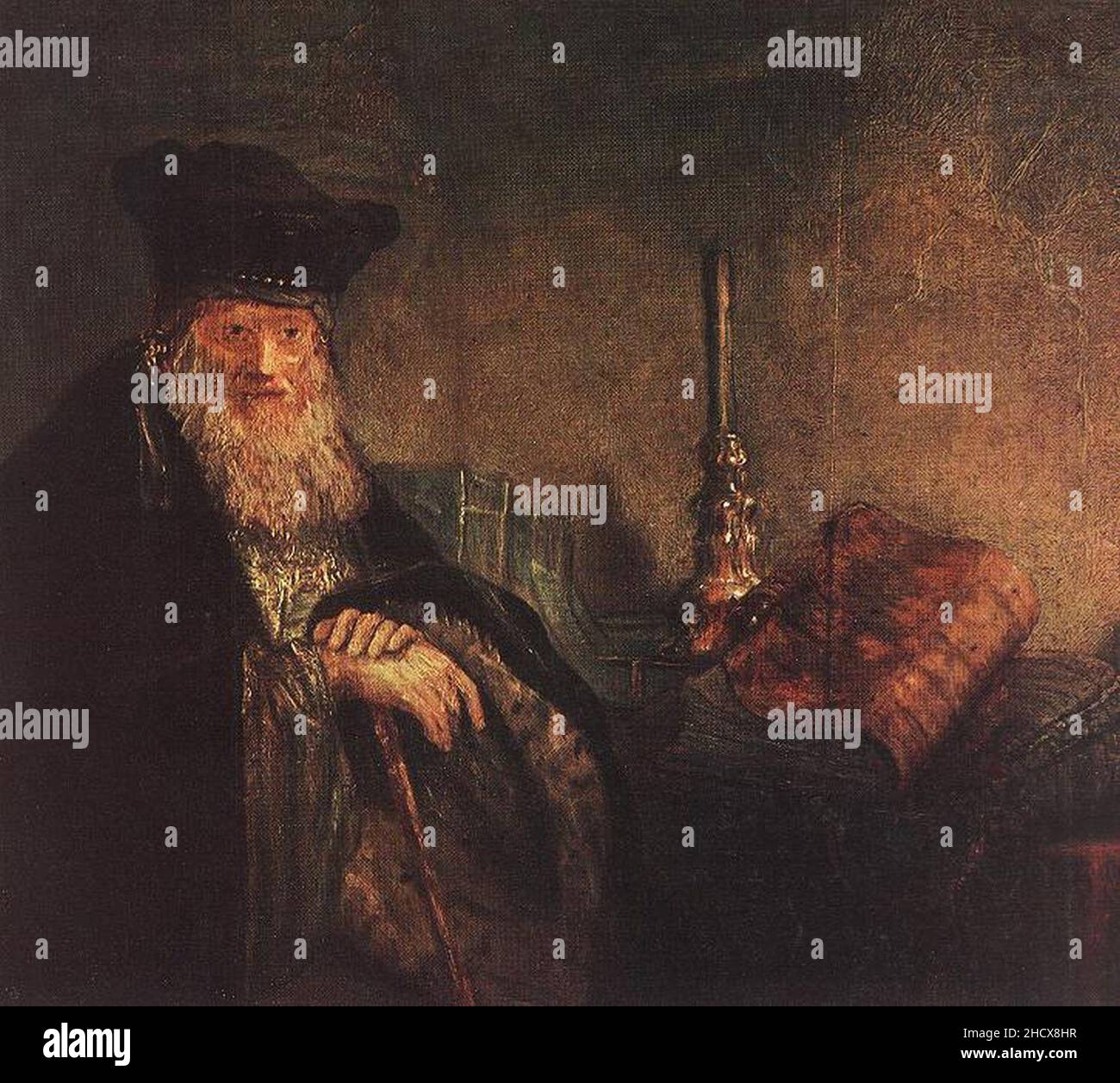 Rembrandt - Old Rabbi (detail Stock Photo - Alamy