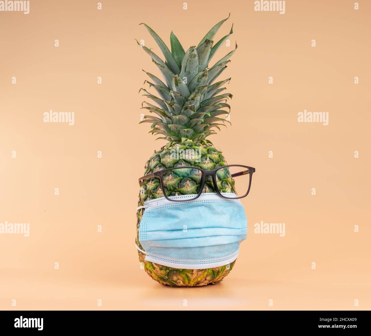 Interpretation of pineapple fruit in human form during a pandemic with ...