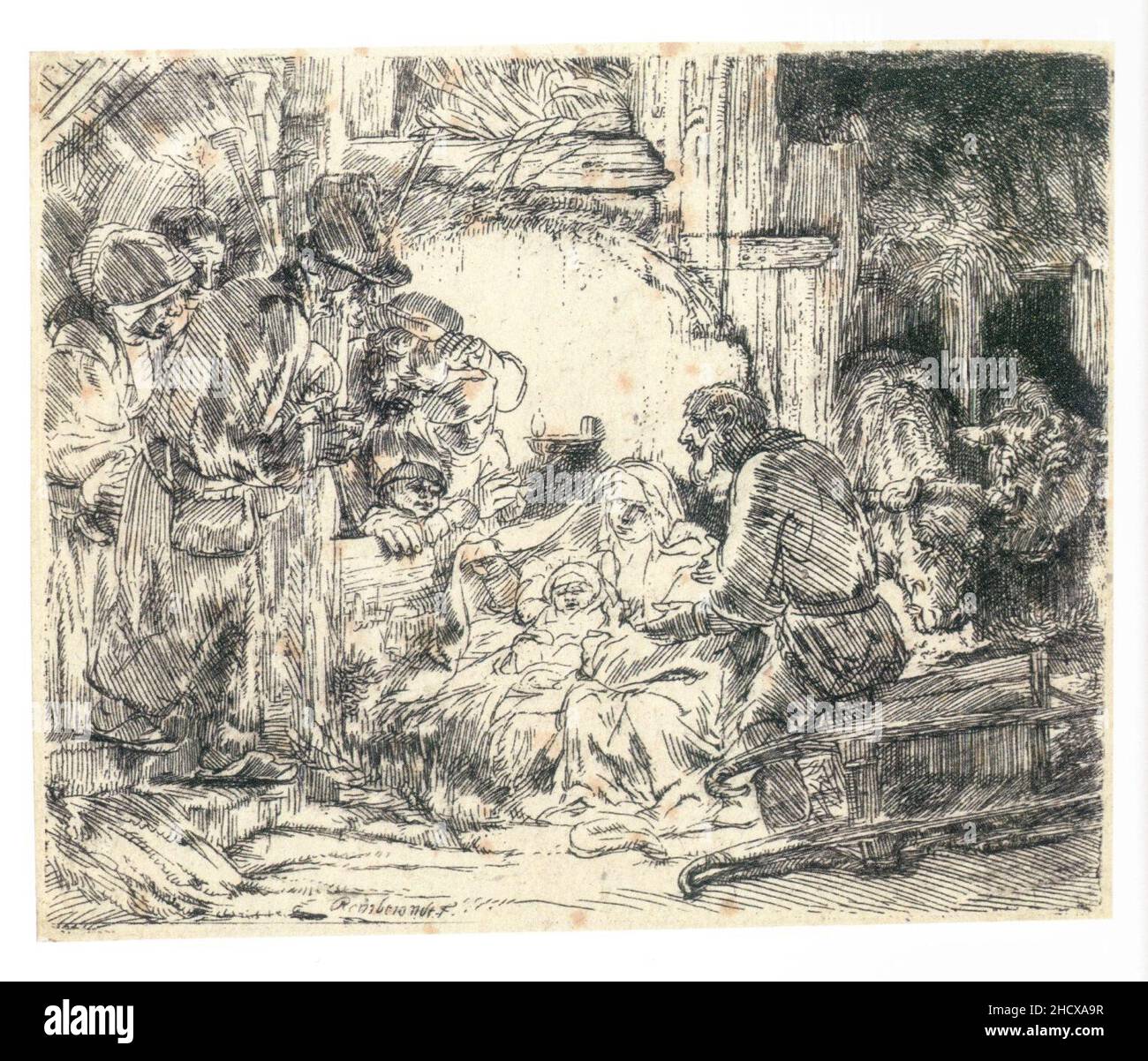 Rembrandt - The Adoration of the Shepherds (la Nativité Stock Photo - Alamy