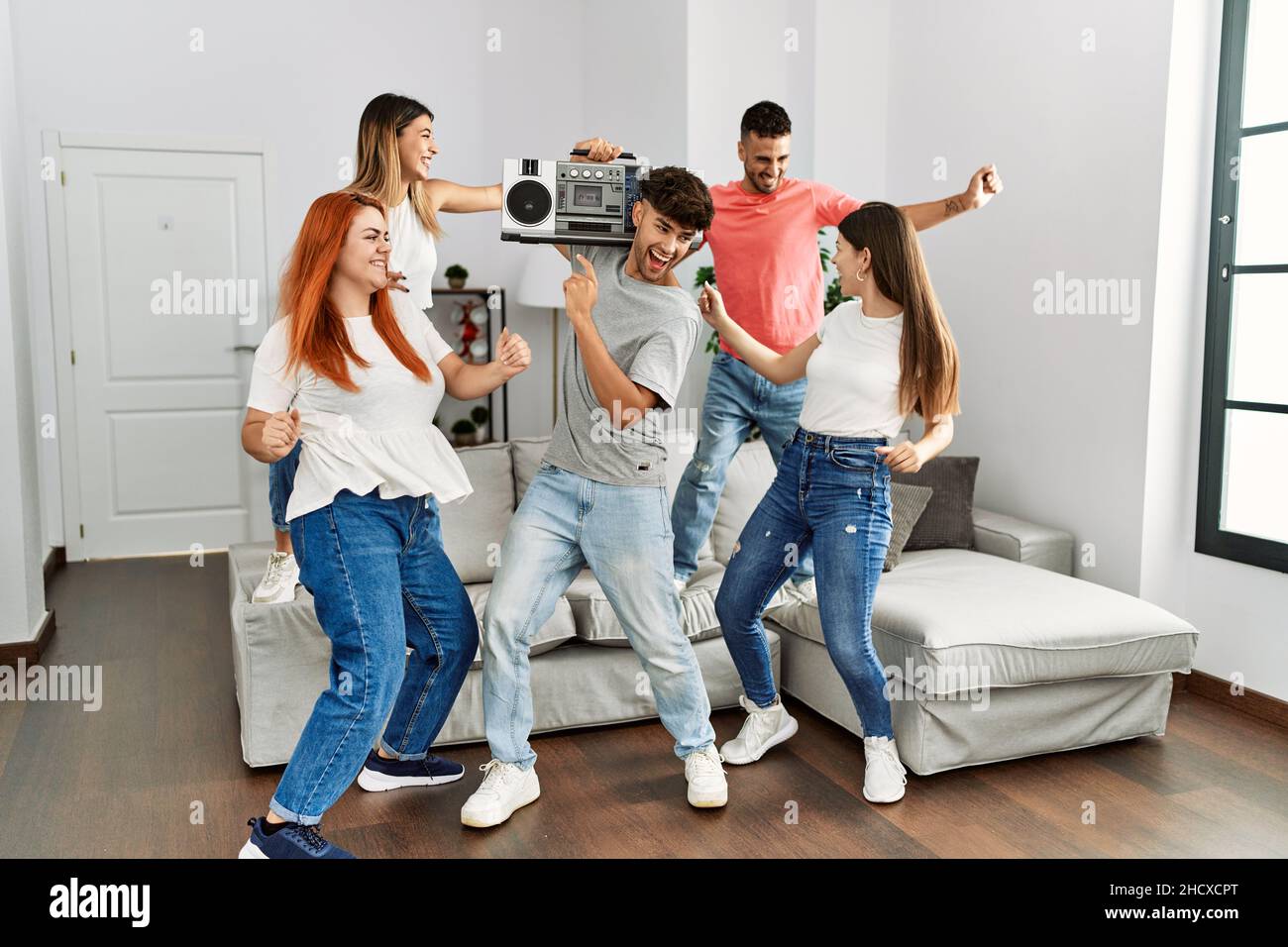 Women friends fun dance home hi-res stock photography and images - Alamy