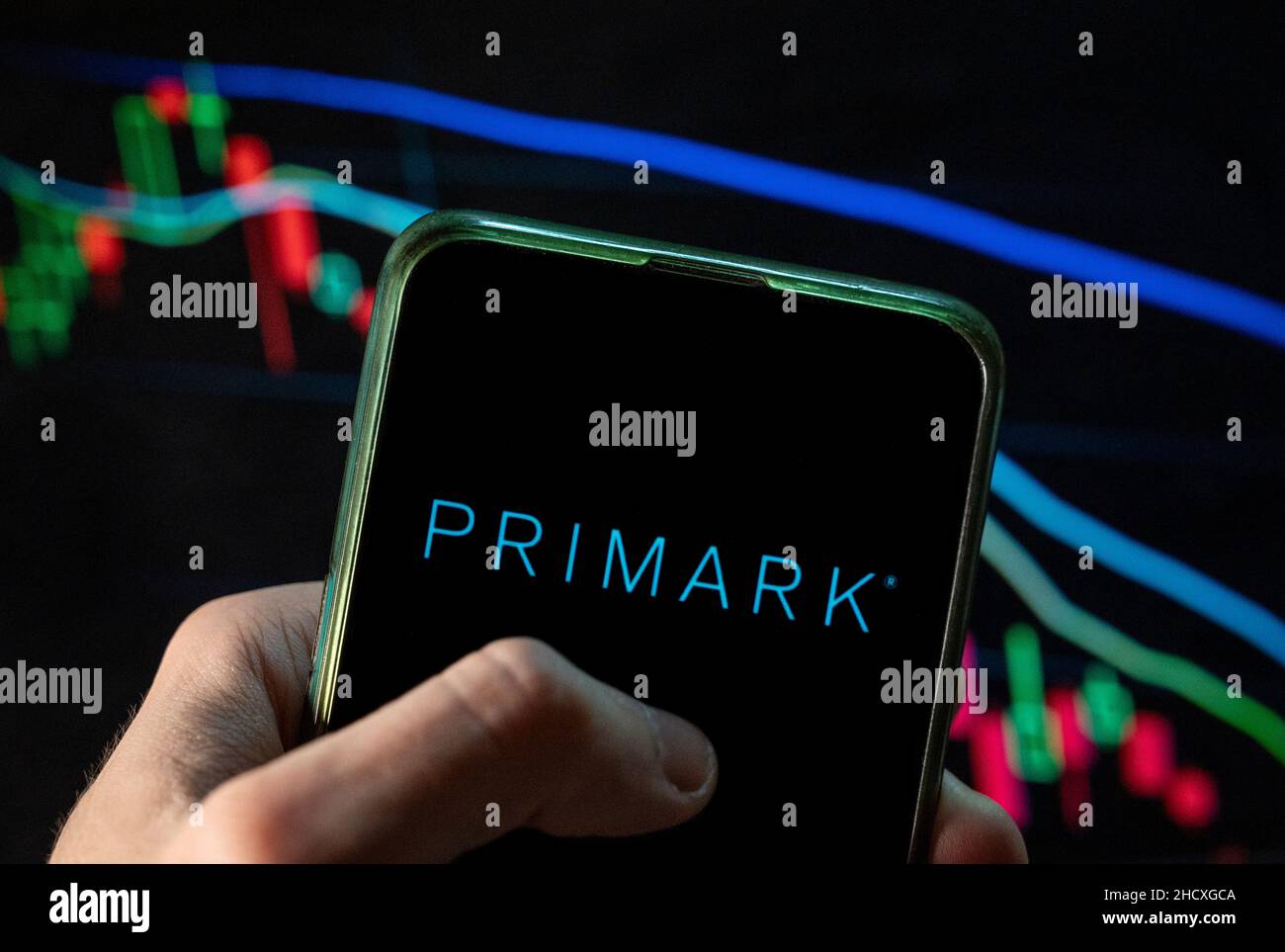 In this photo illustration the Irish fast fashion retailer brand ...