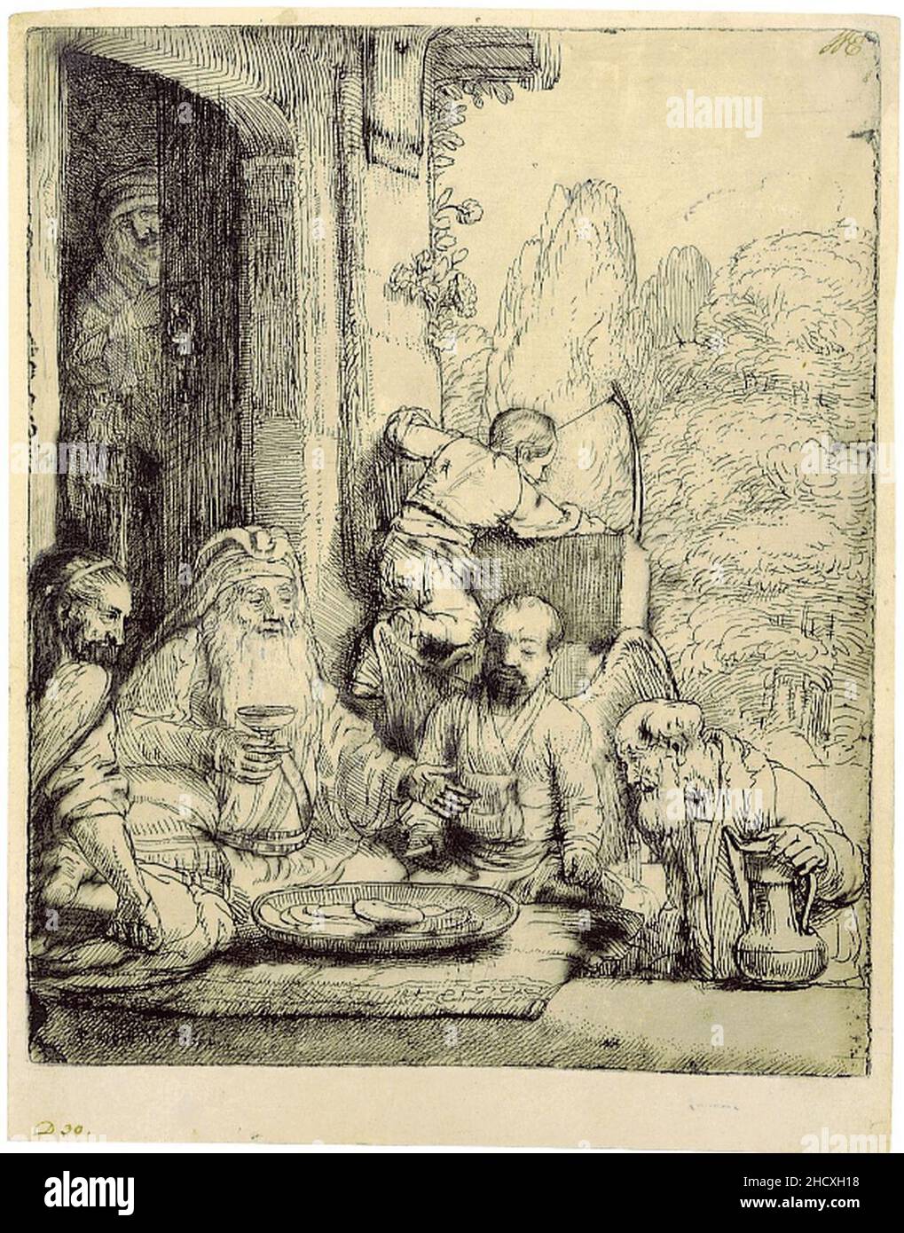 Rembrandt van Rijn - Abraham Entertaining the Angels Stock Photo - Alamy