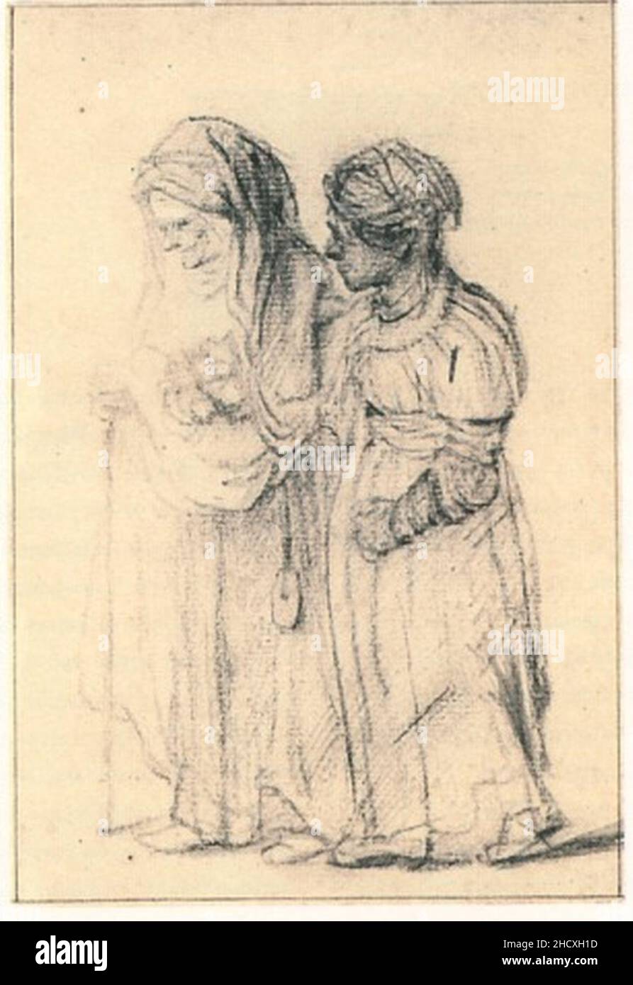 Rembrandt Two Women Walking Stock Photo - Alamy