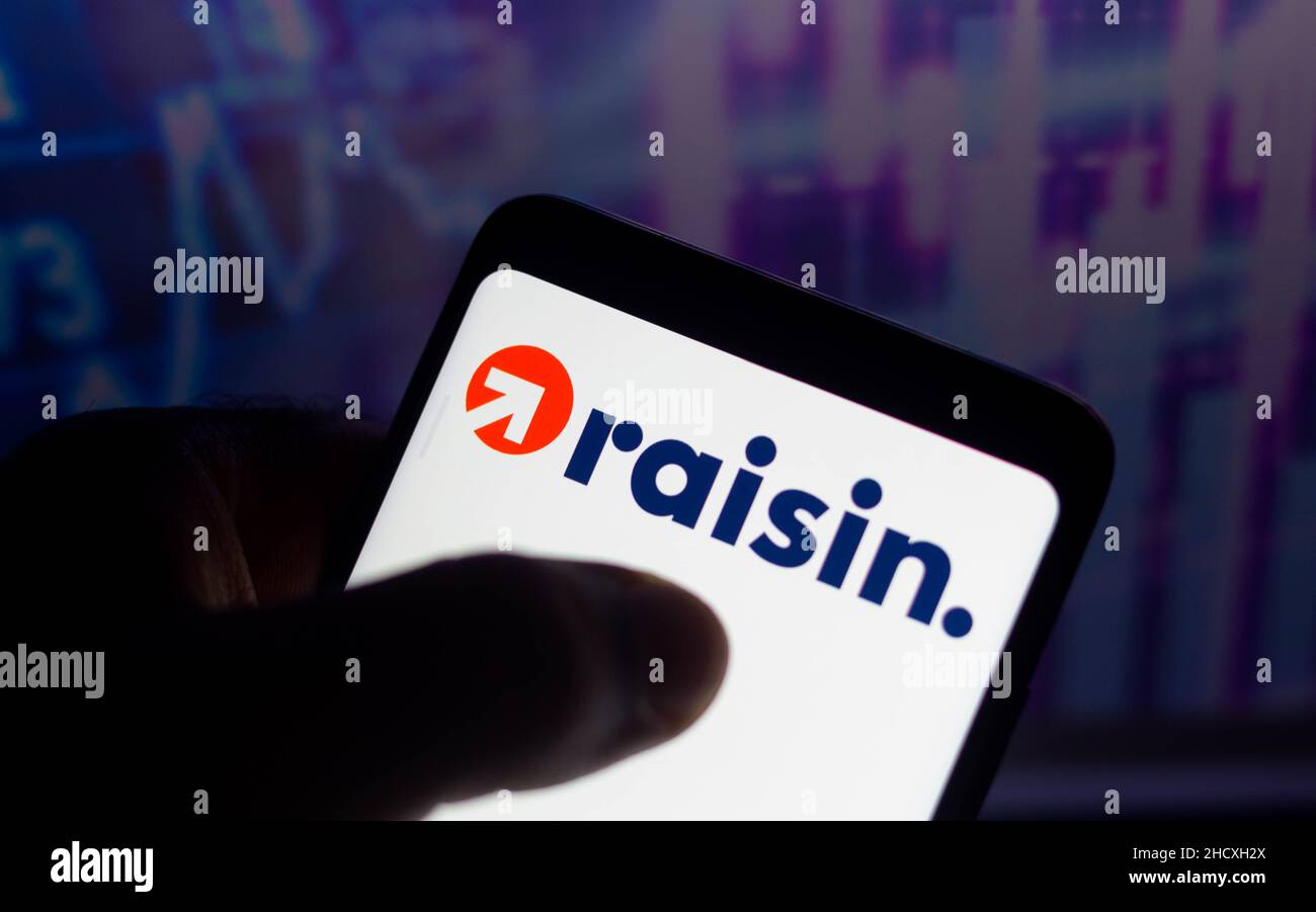 In this photo illustration, the Raisin Savings Accounts logo seen ...