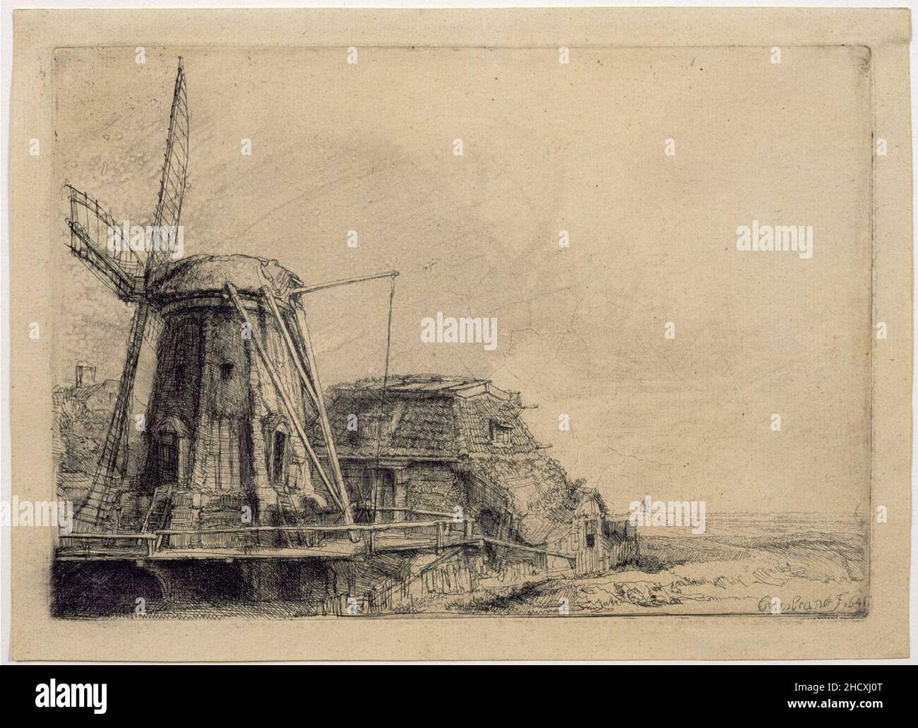 Rembrandt van Rijn - The Windmill Stock Photo - Alamy