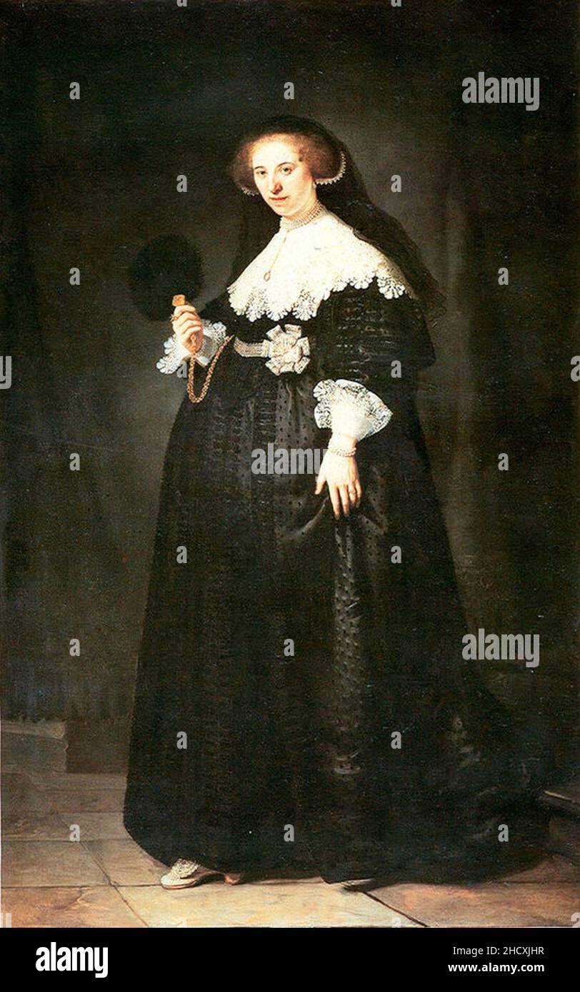 Rembrandt, Portrait of Oopjen Coppit, 1634 Stock Photo - Alamy