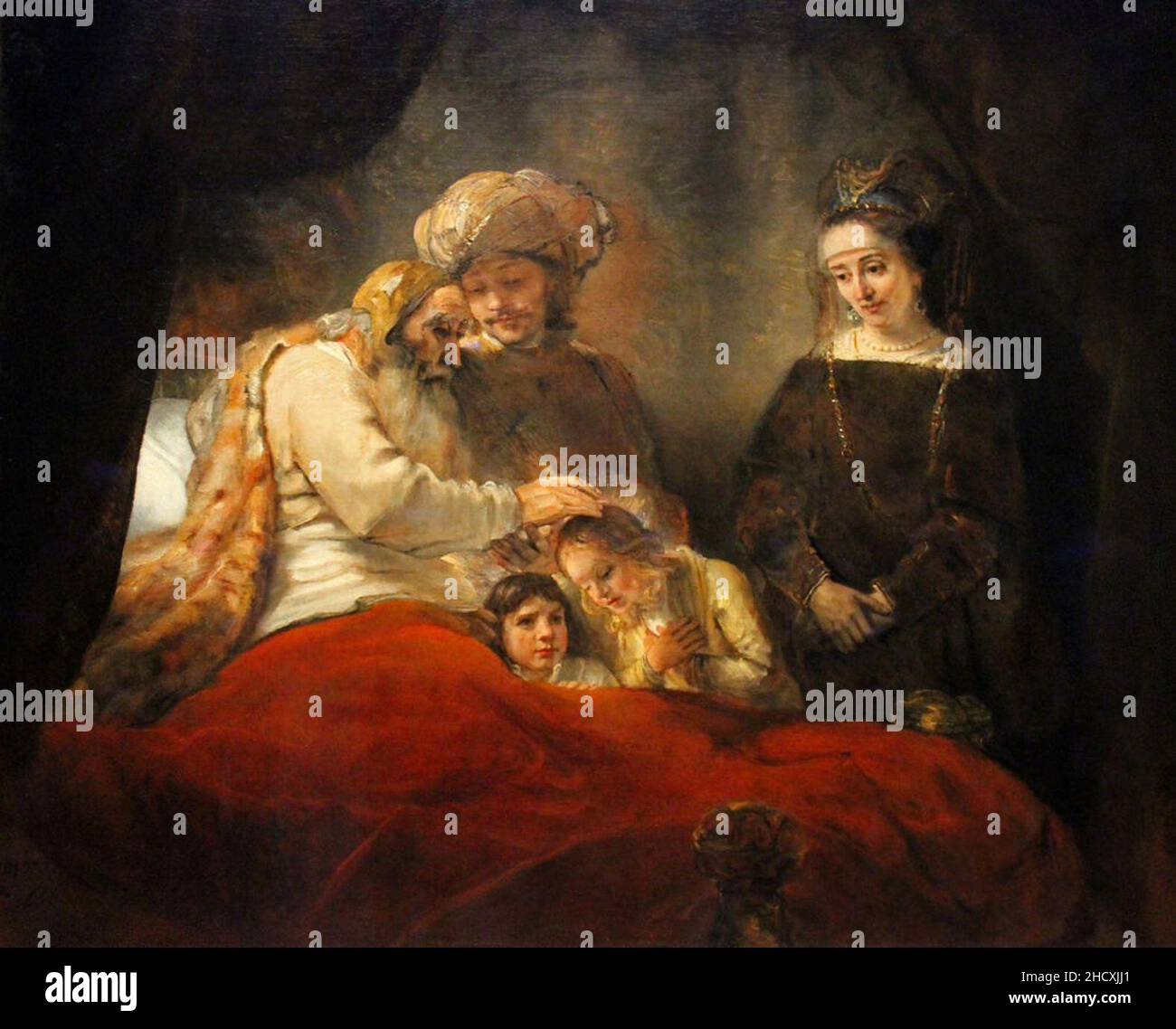 Rembrandt, Jacob Blessing the Children of Joseph Stock Photo - Alamy