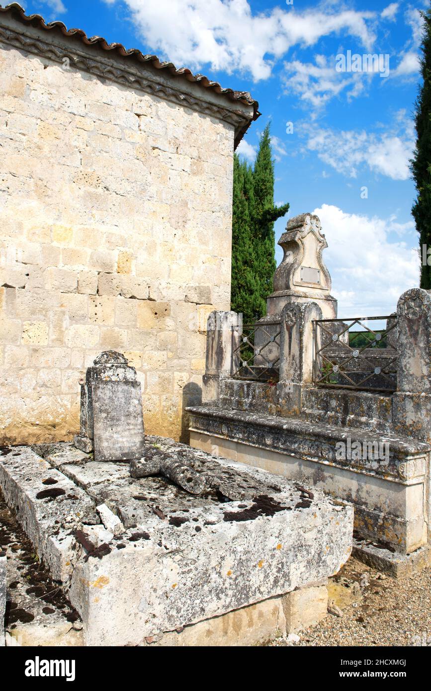 Tomb with moss at old cementary Stock Photo - Alamy