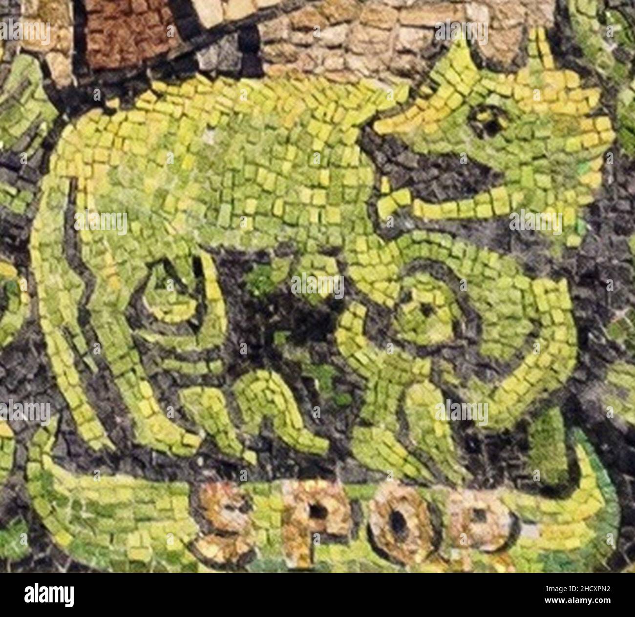Remus Romulus and the Shw-Wolf in mosaic Stock Photo - Alamy
