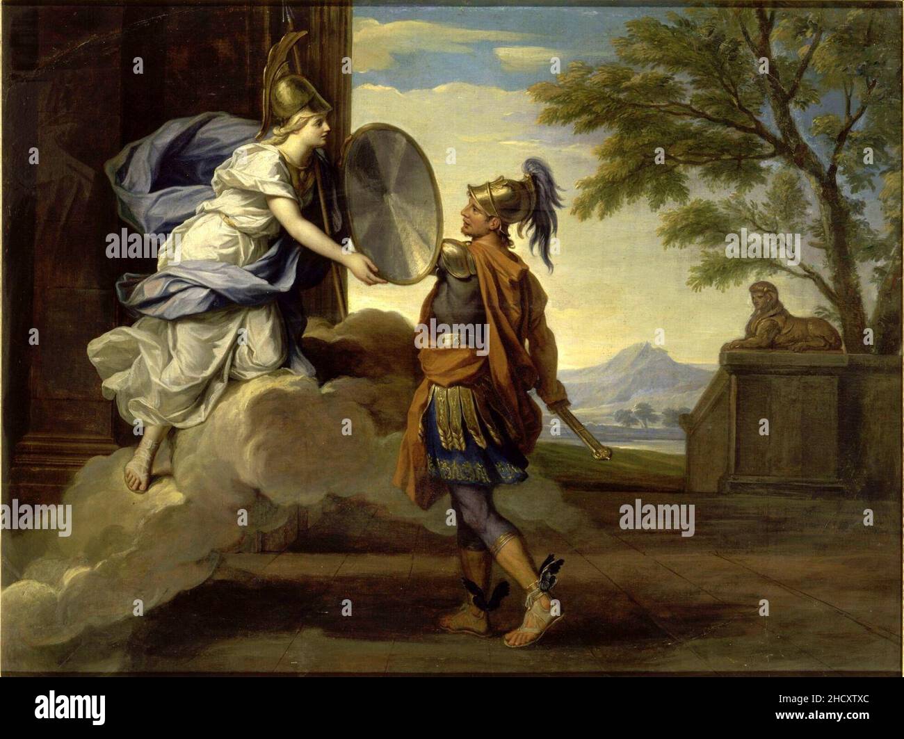 René-Antoine Houasse - Story of Minerva - Minerva Giving her Shield to ...