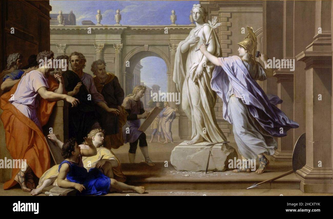 René-Antoine Houasse - Story of Minerva - Minerva Teaching the Art of ...