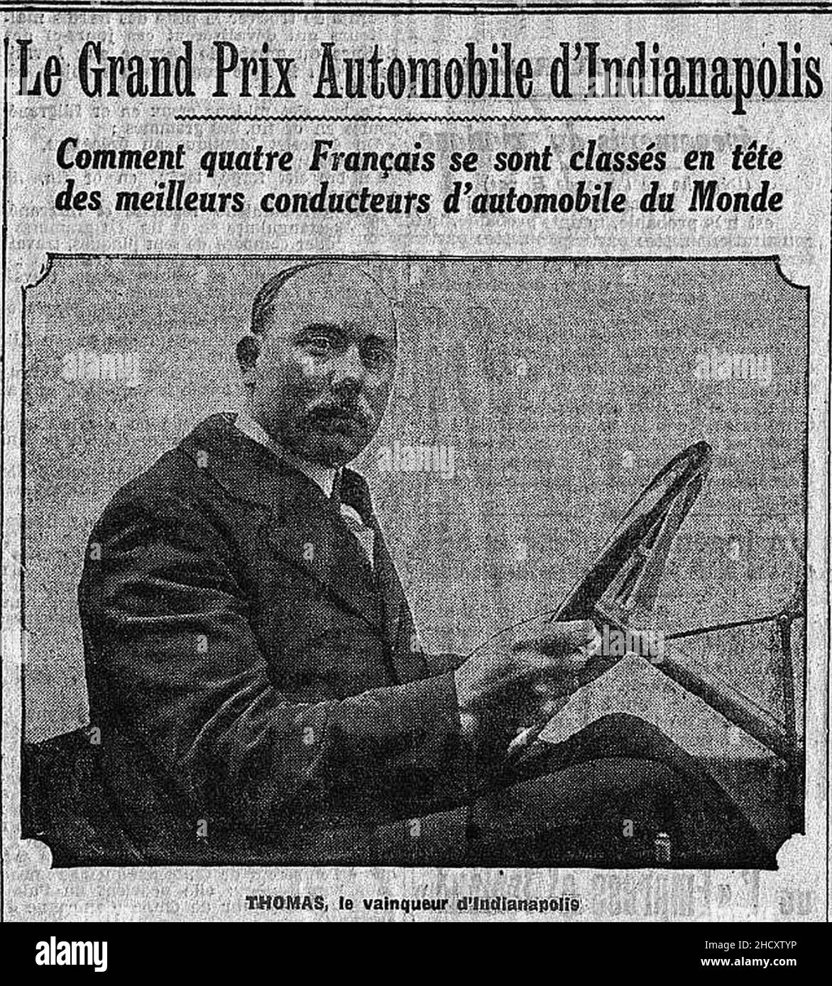René Thomas remporte Indianapolis 500 le 30 mai 1914 Stock Photo - Alamy