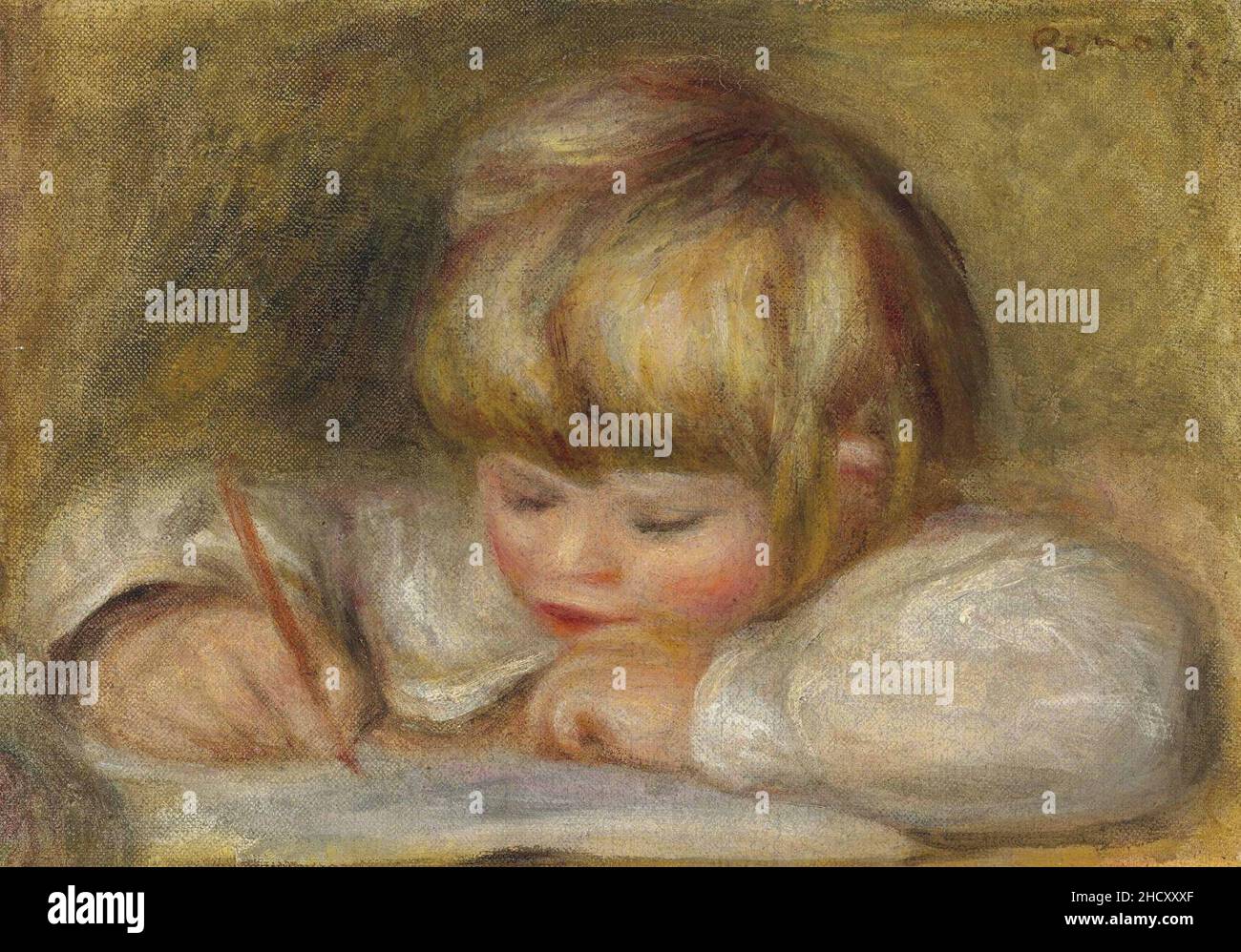 Renoir - Coco écrivant, 1907 Stock Photo - Alamy