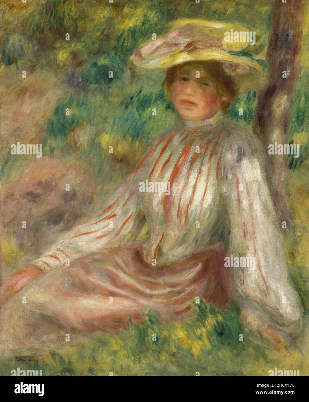 Renoir - FEMME AU JARDIN, circa 1890 Stock Photo - Alamy