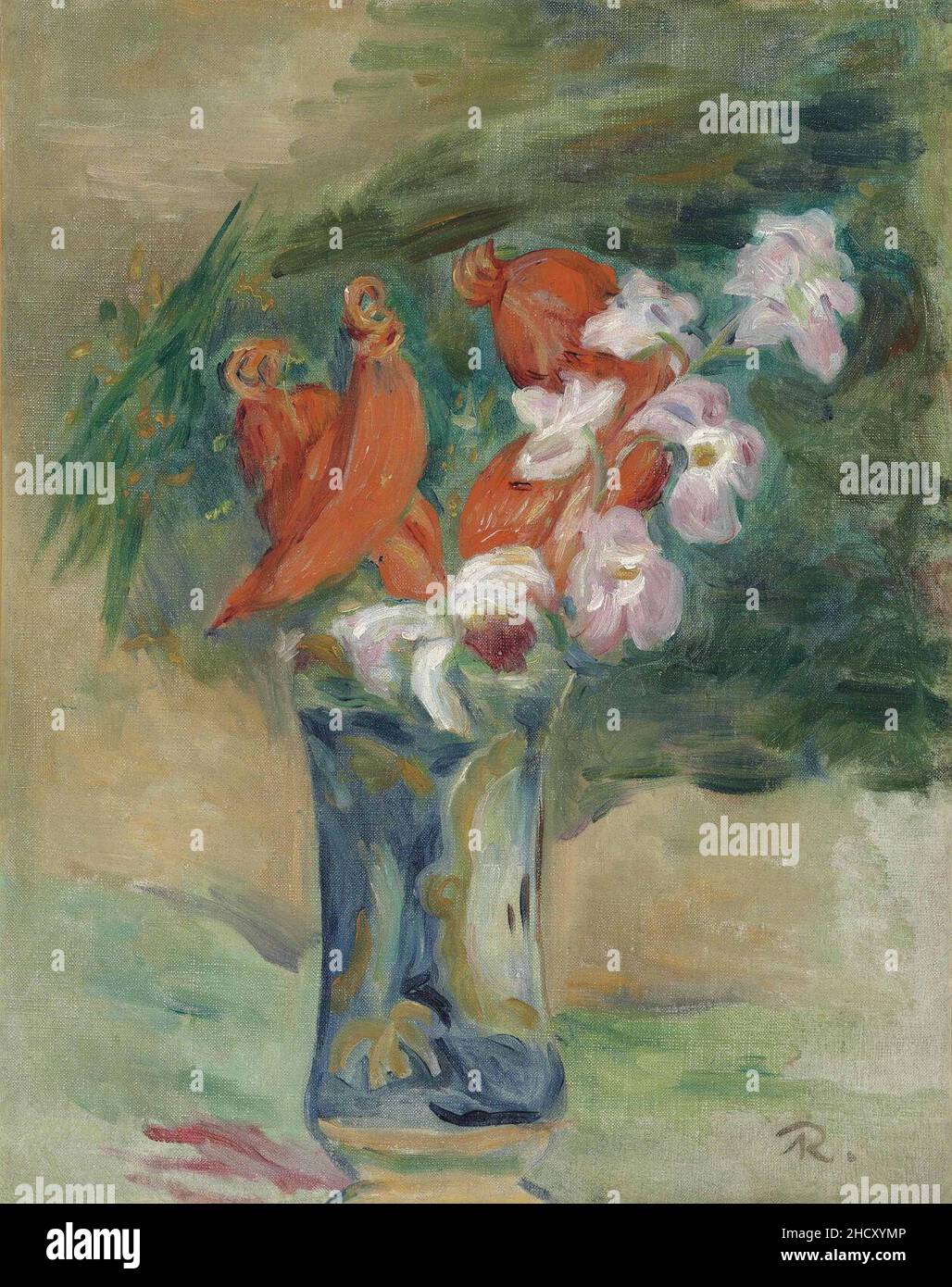 Renoir - Fleurs rouges et blanches dans un vase or Fleurs rouges et ... Renoir - Fleurs rouges et blanches dans un vase or Fleurs rouges et ...