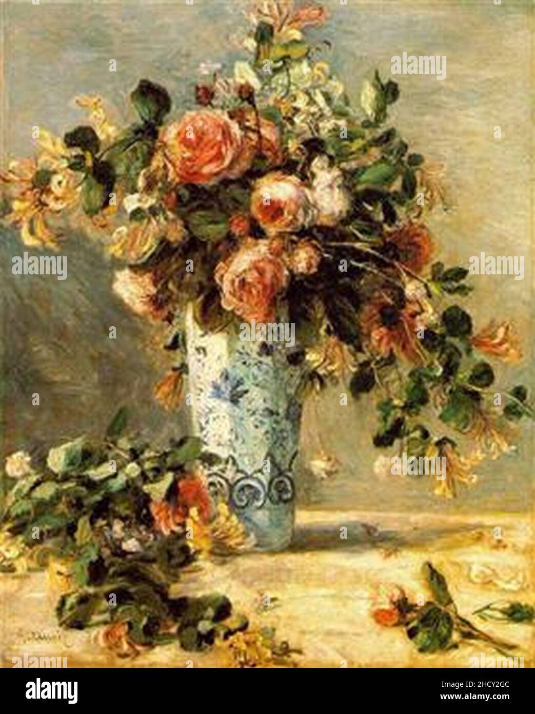 Renoir - roses-and-jasmine-in-a-delft-vase-1881 Stock Photo - Alamy