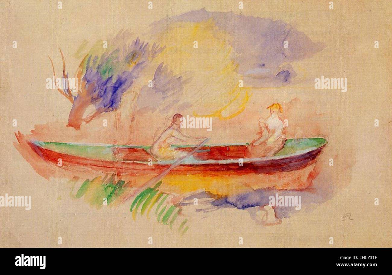 Renoir - two-women-in-a-rowboat-1886 Stock Photo - Alamy