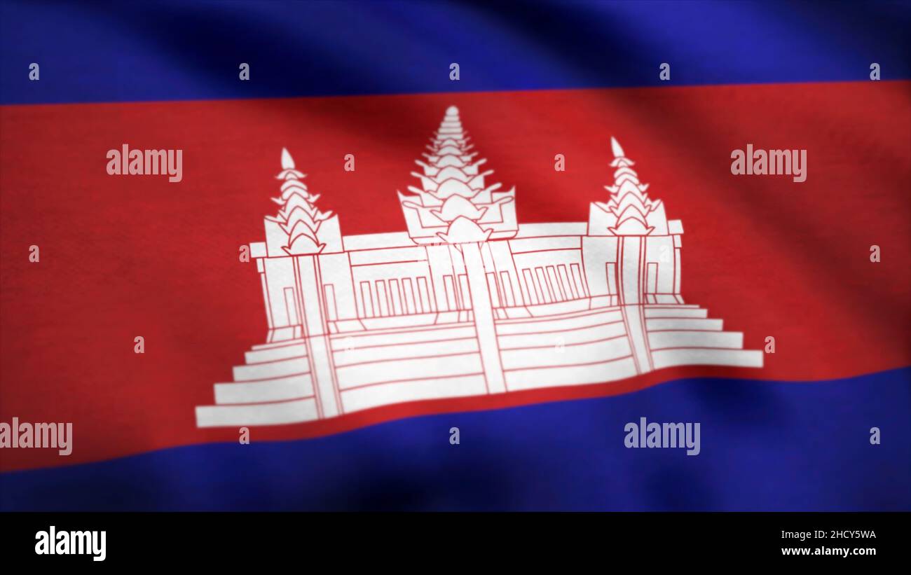 Animated flag of Cambodia - seamless loop. Cambodia Flag. Background ...