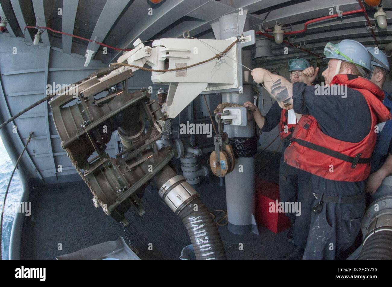 Replenishment at sea aboard USS George Washington 150714 Stock Photo ...