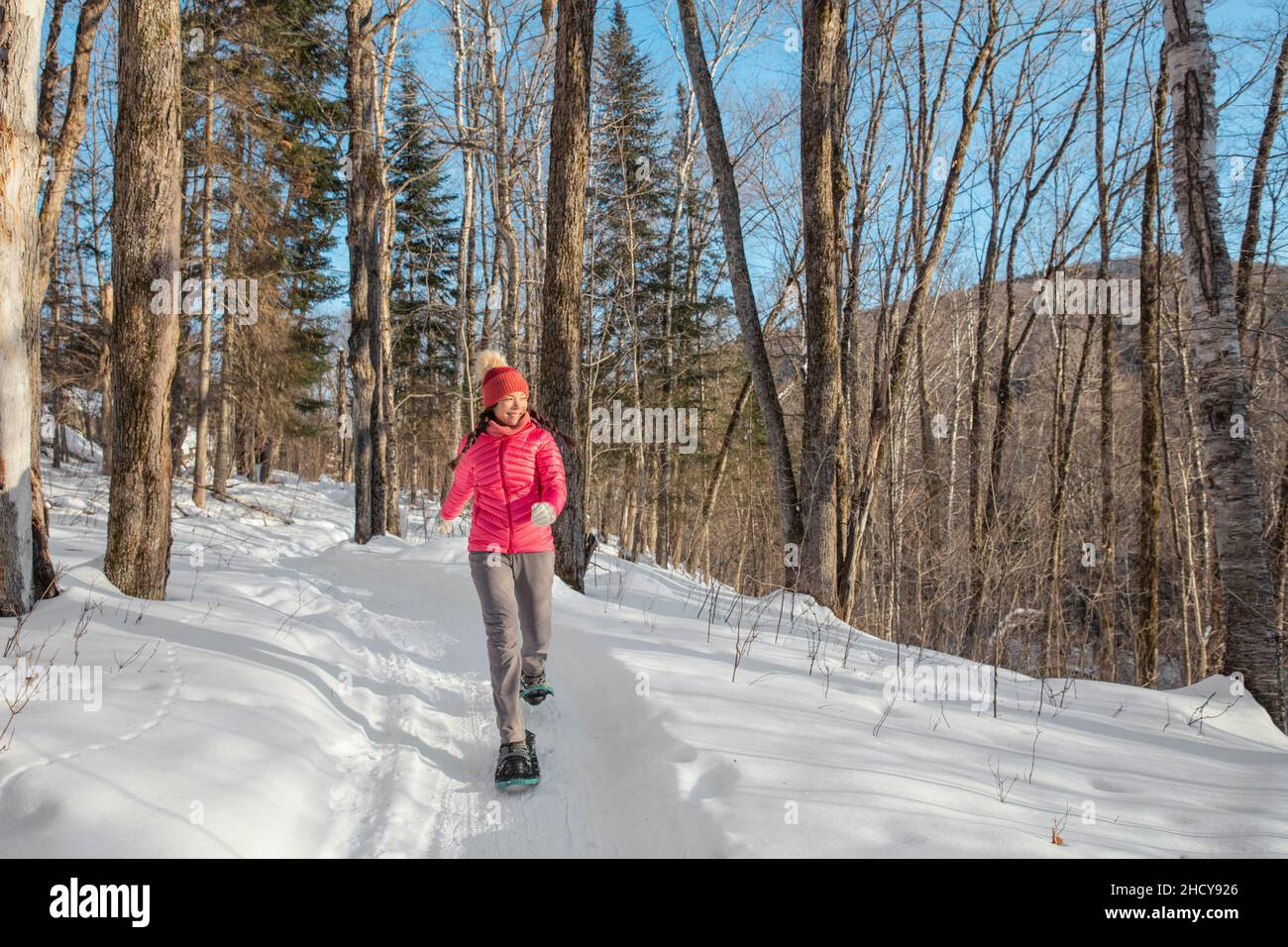 Snowshoeing asian hi-res stock photography and images - Alamy