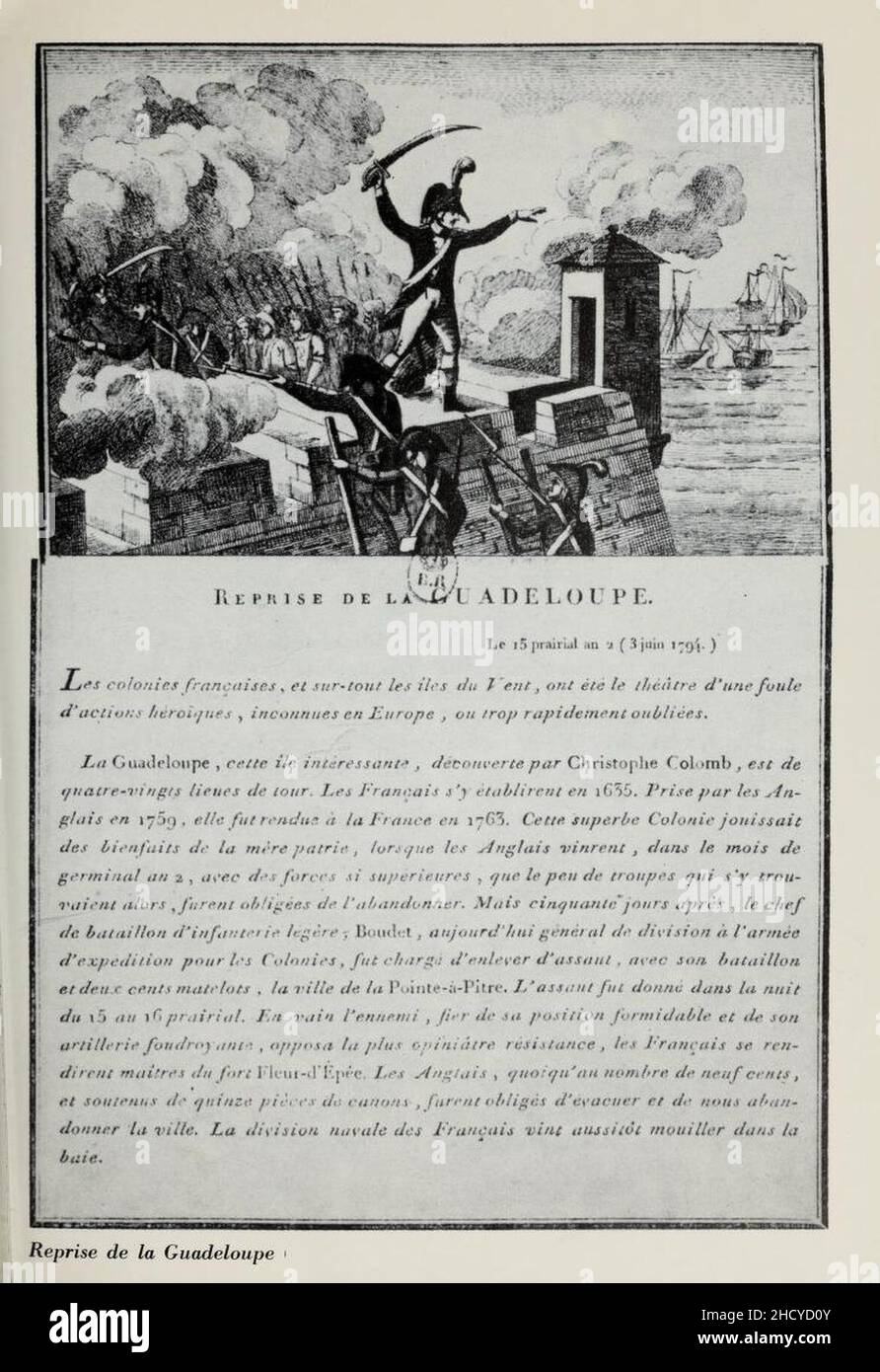 Reprise de la Guadeloupe Victor Hugues Guadeloupe, Lacour T2, p395 ...