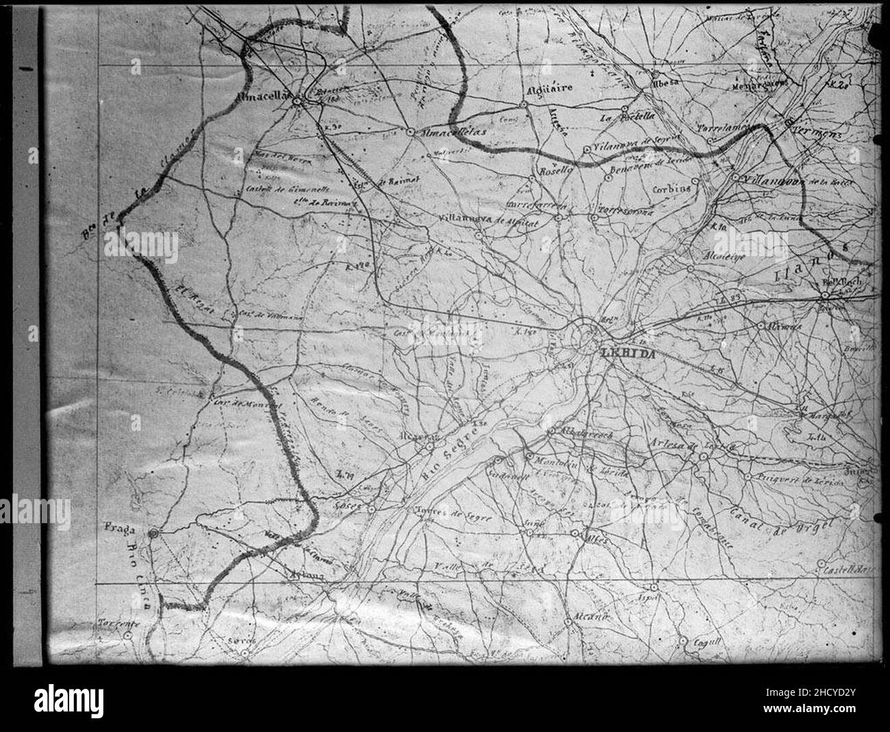 Reproducció d'un fragment d'un mapa de Fraga Stock Photo - Alamy