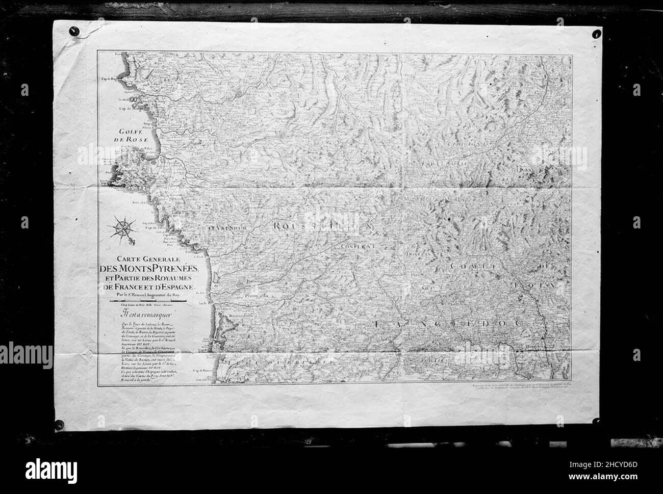 Reproducció d'un mapa dels Pirineus Stock Photo - Alamy