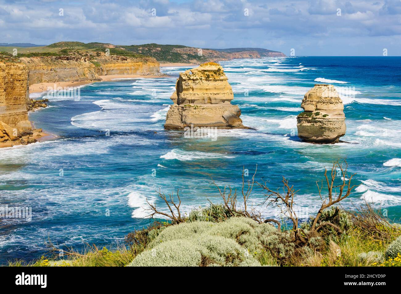 Two limestone pillars of the Twelve Apostles - Port Campbell, Victoria ...