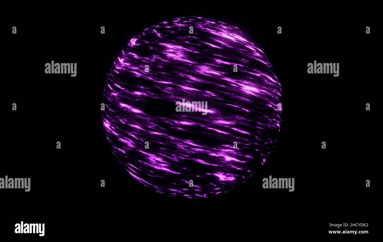 Abstract live neon ball. Animation. Live textured balls or spheres emit ...