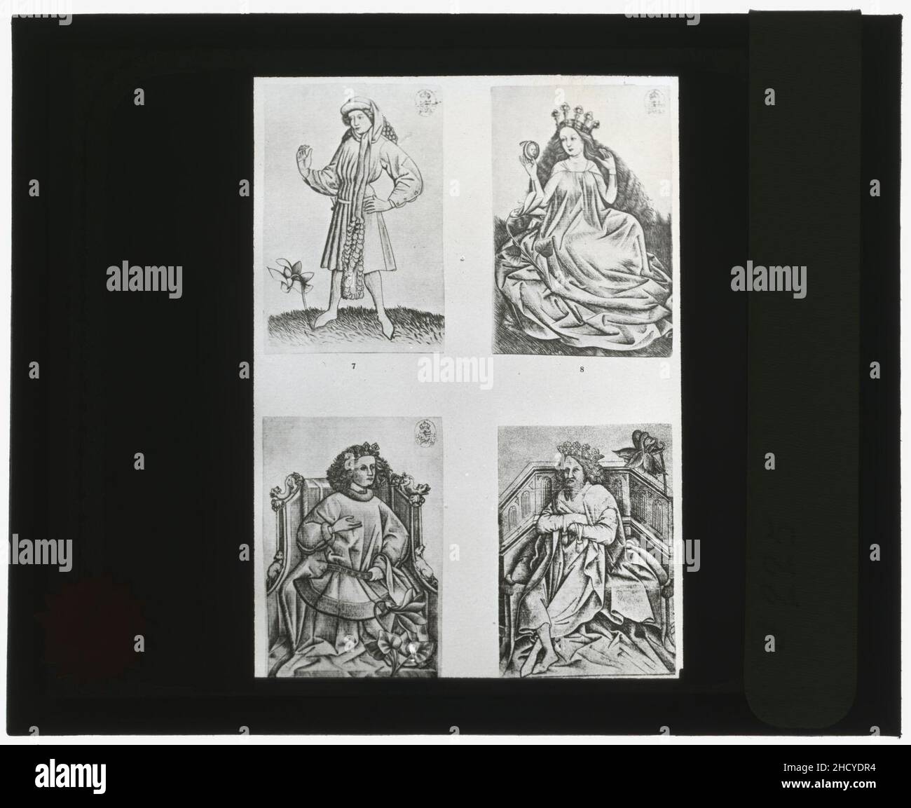Reproduction of prints showing four figures Stock Photo - Alamy