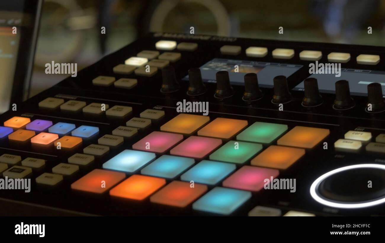 Sound music mixer control panel. Recording Studio. music concept ...