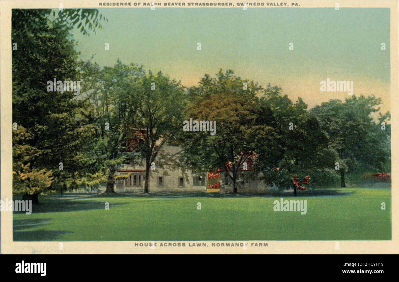Residence of Ralph Beaver Strassburger, House across lawn, Nomandy Farm ...