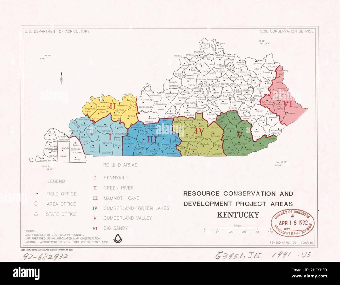 Resource conservation and development project areas, Kentucky Stock ...