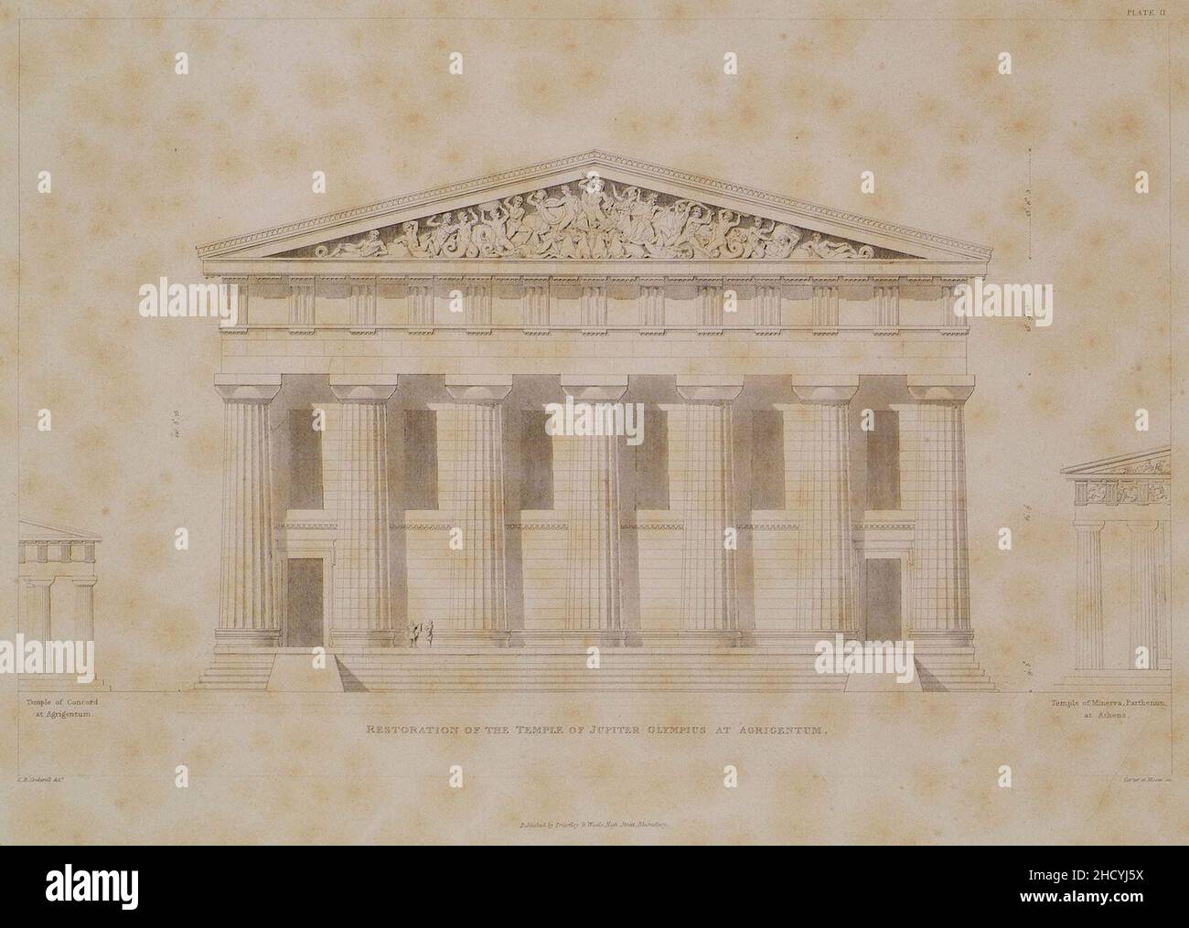 Restoration of the temple of Jupiter Olympius at Agrigentum - Cockerell ...