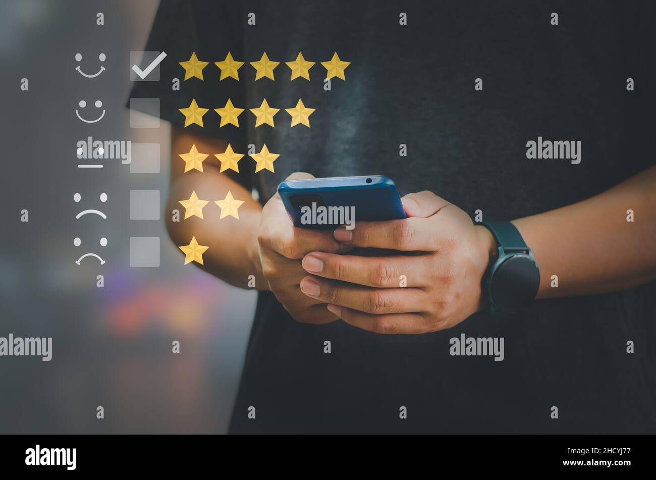 Customer Satisfaction Survey Concept Users rate the service experience ...