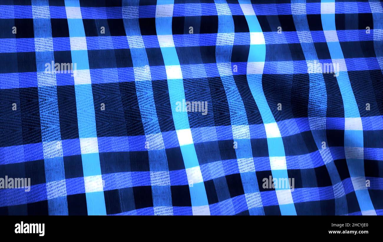 Blue cage fabric backgrond. Fabric as background. Terry cloth in a ...