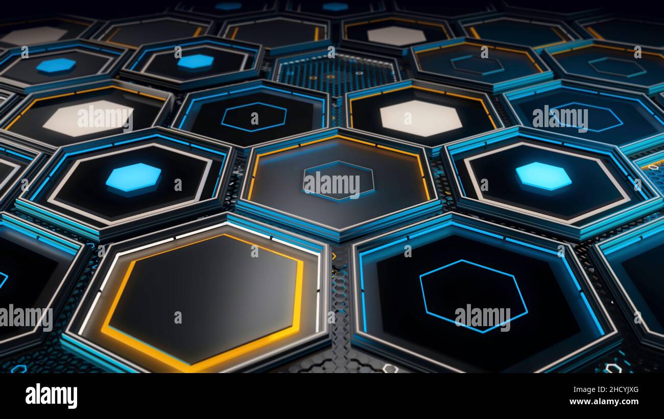Hexagon geometric surface loop hi-res stock photography and images - Alamy