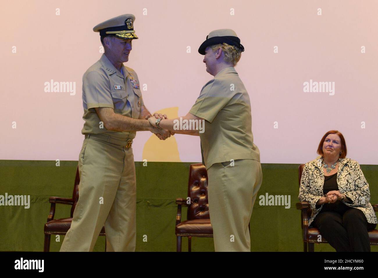 Retirement ceremony for most senior enlisted woman in Navy 150320 Stock ...