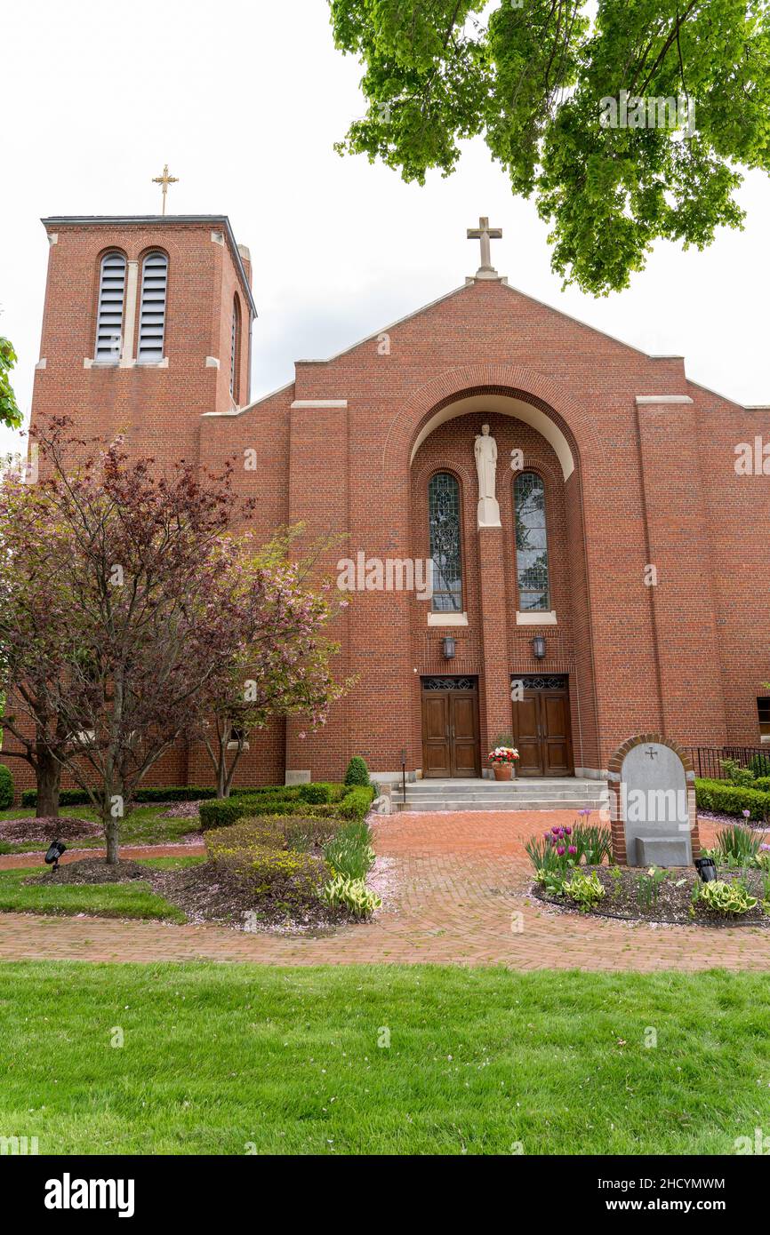 Generic church building exterior on beautiful spring day. Vertical view ...