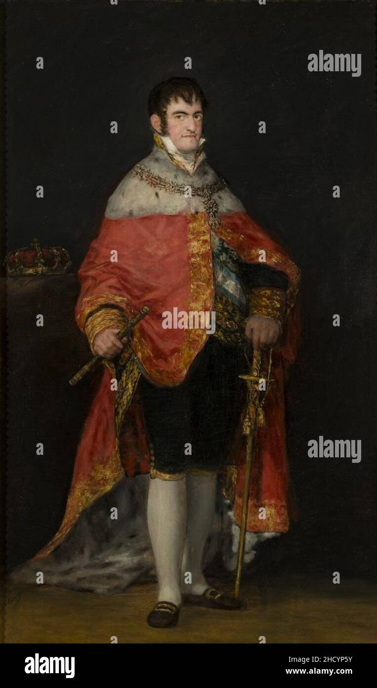 Retrato de Fernando VII con manto real-Canal Imperial-1815 Stock Photo ...