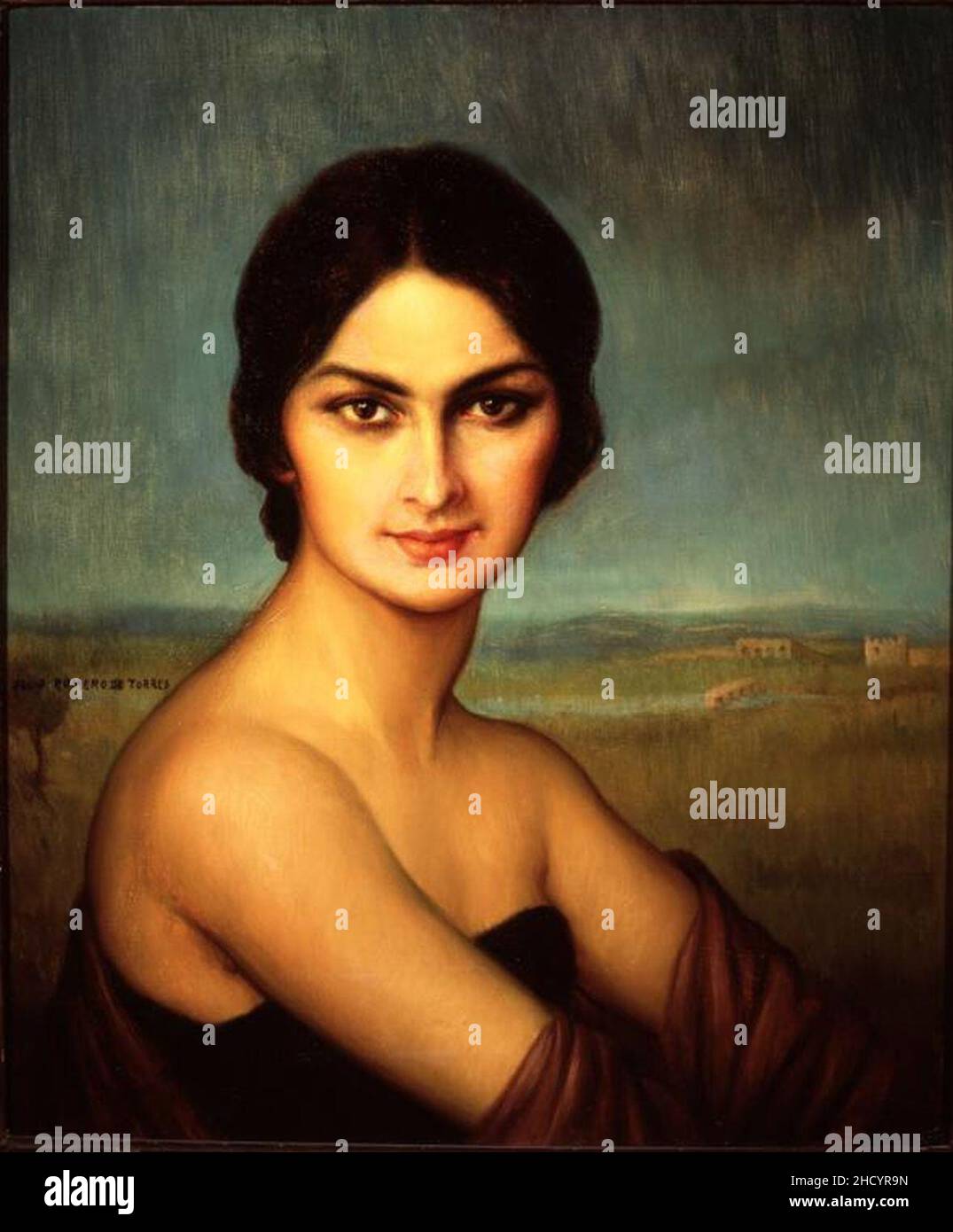 Retrato de una dama by Julio Romero de Torres Stock Photo - Alamy