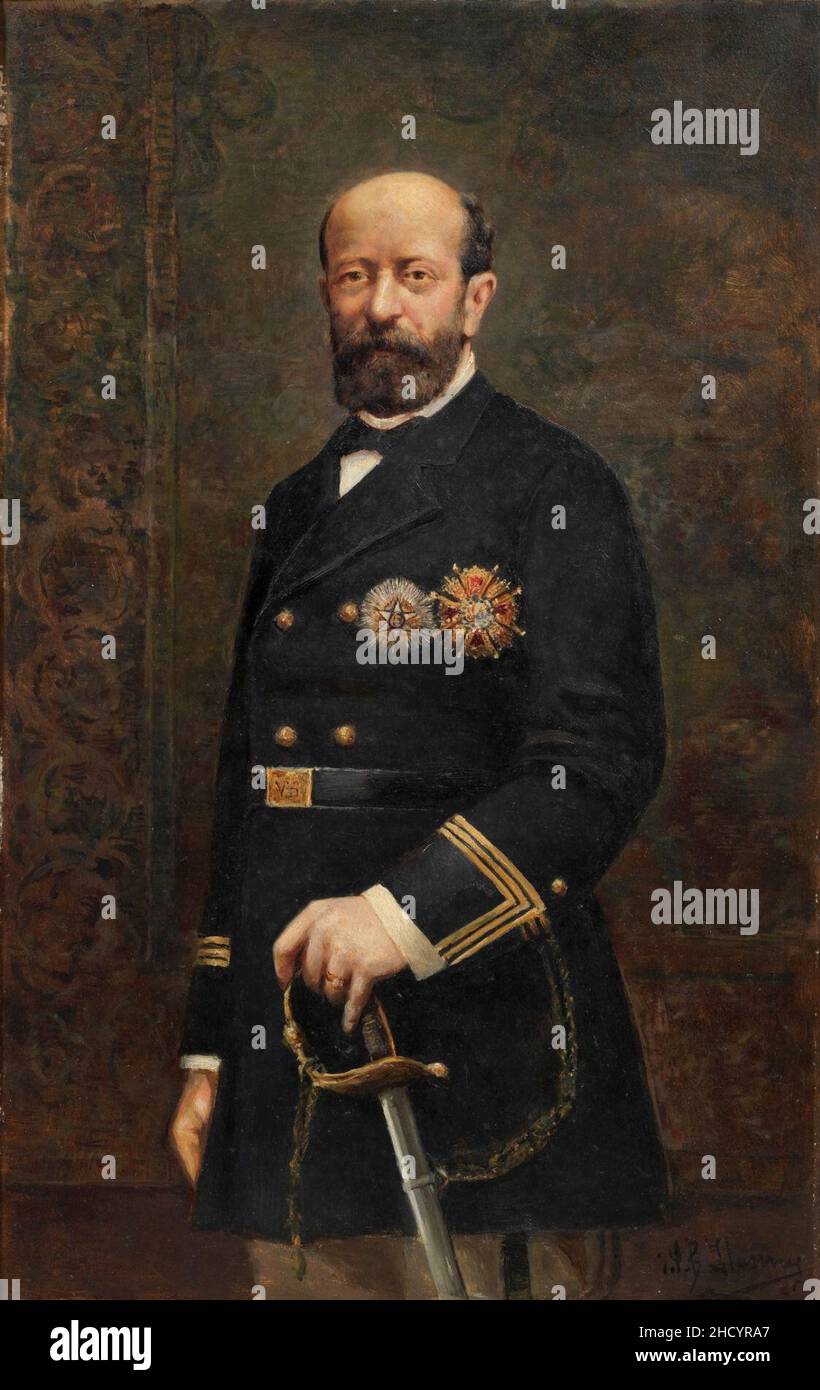 Retrató de un oficial de Marina, por José Llaneces Stock Photo - Alamy