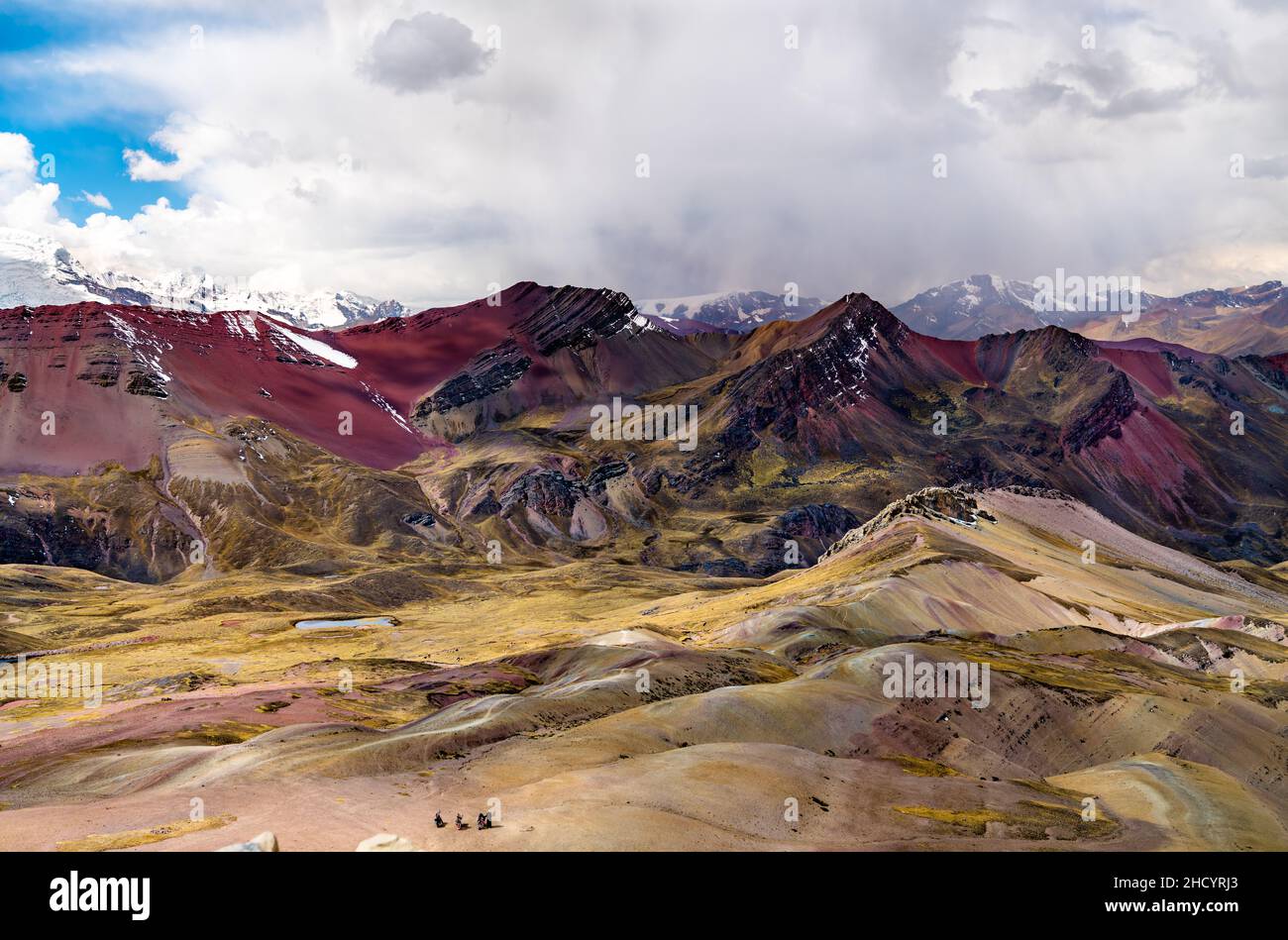 Landscape at Vinicunca Rainbow Mountain in Peru Stock Photo - Alamy